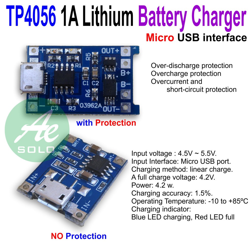 Jual TP4056 Lithium Battery Charger 1A Modul Cas Batere Litium | Shopee ...