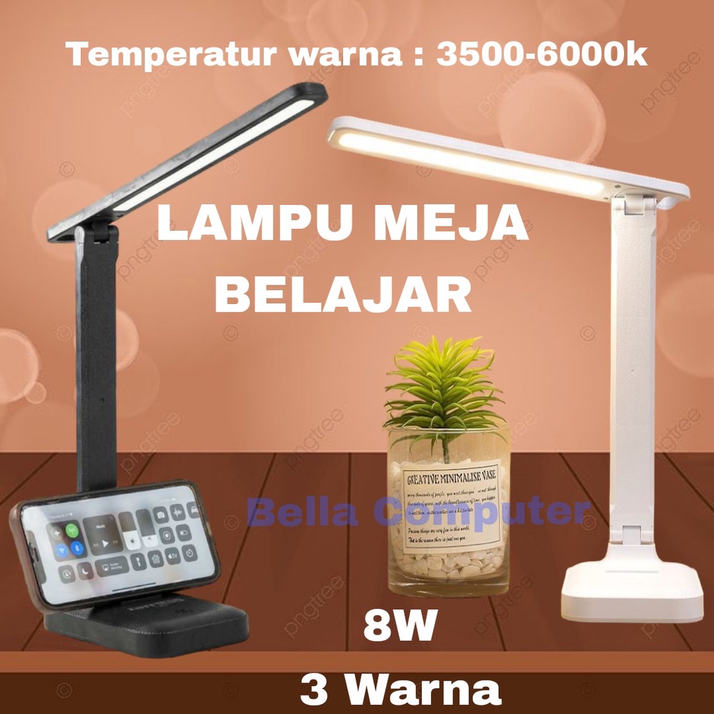 Jual Lampu meja LED sentuh putih, lampu meja lipat untuk samping tempat ...