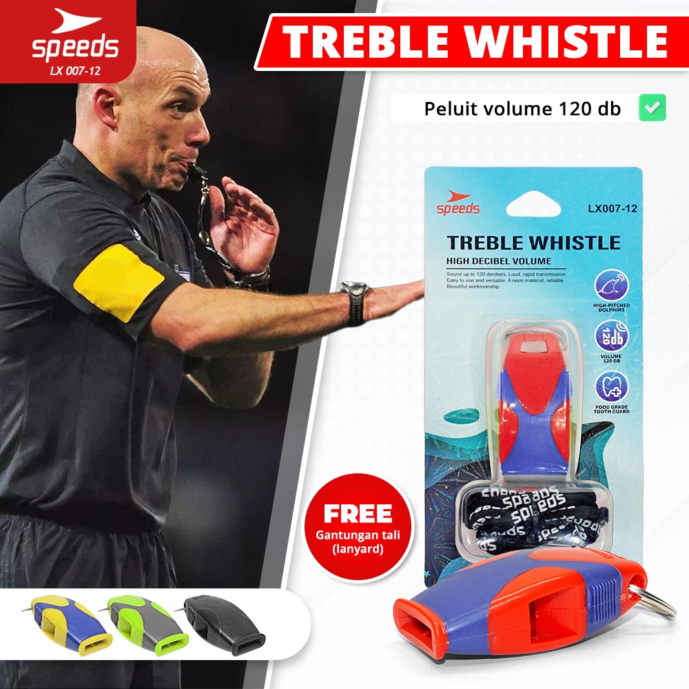 Jual SPEEDS Peluit Wasit Pluit Treble Whistle 120db + Lanyard Tali ...