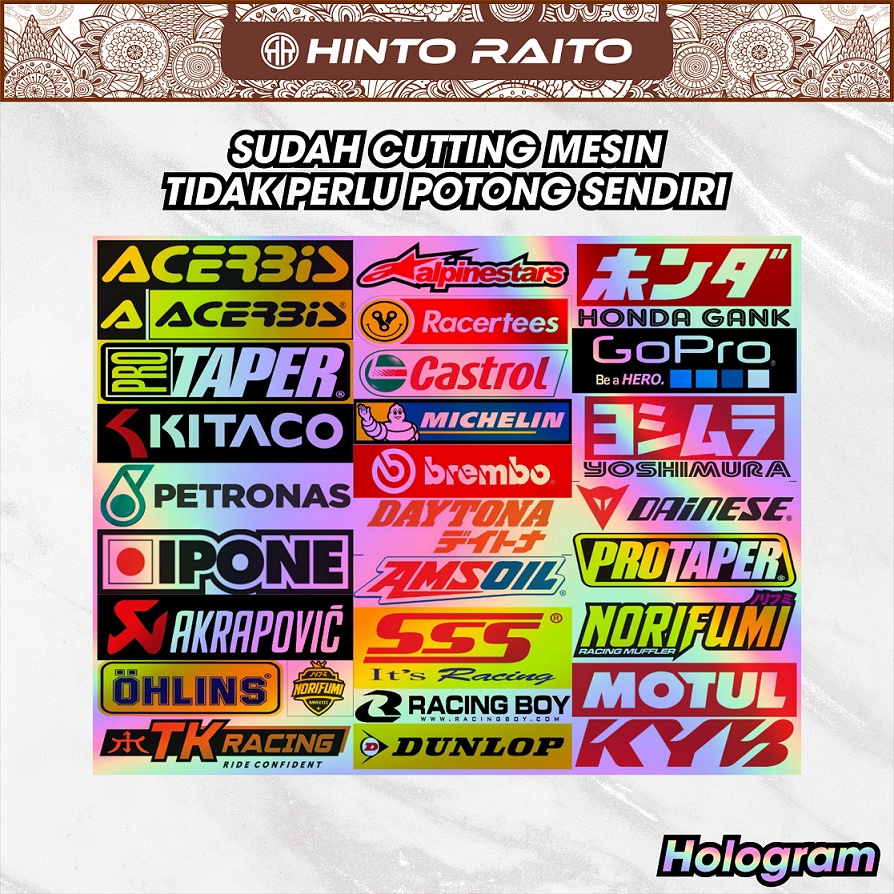 Jual Stiker Motor Hologram Stiker Racing Hologram 1 Pack Isi 26 Sticker ...