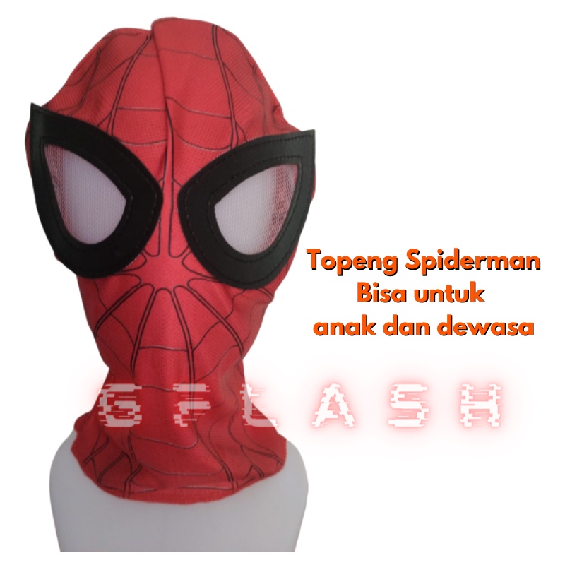 Jual Topeng Spiderman Anak Dewasa Kain Cosplay Superhero Merah ...
