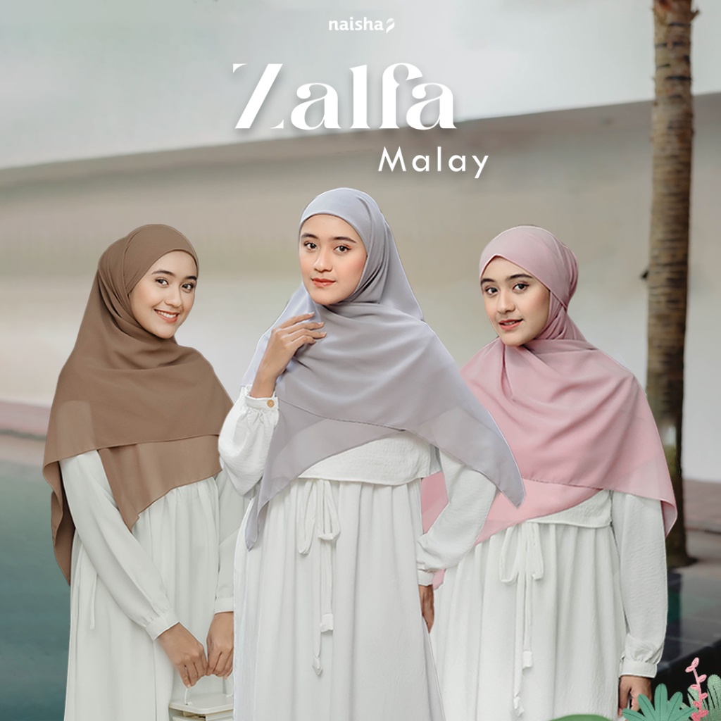 Jual NAISHA OFFICIAL - Zalfa Malay | Hijab Instan | Hijab Segi Empat ...