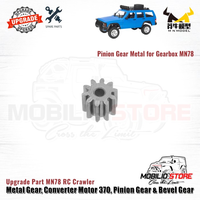 Jual Upgrade Part MN78 Metal Gear Converter 370 Pinion & Bevel Gear MN ...