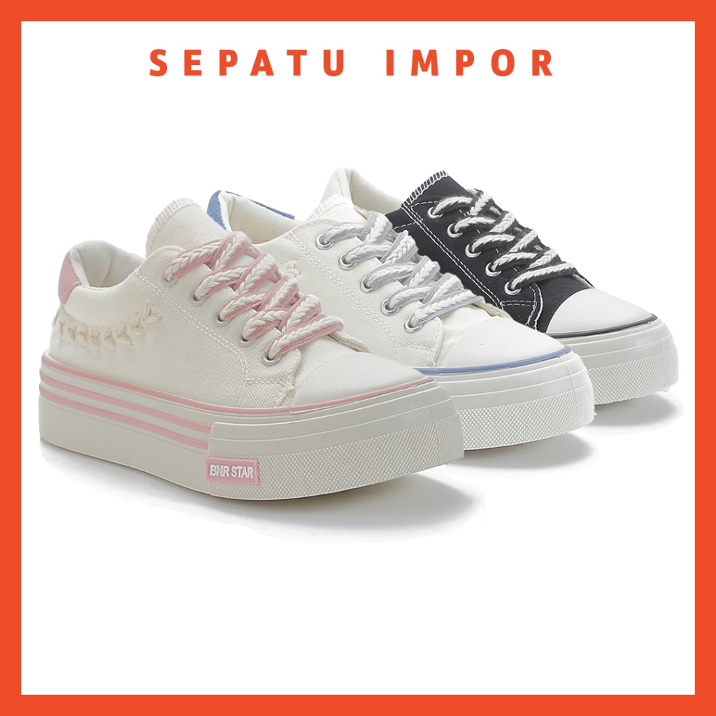 Jual SEPATU SNEAKERS WANITA CANVAS FASHION IMPORT GOOD QUALITY PREMIUM ...