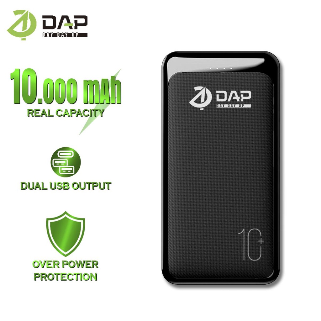 Jual PowerBank DAP 10.000mAh D-P111 // 2.4A Dual Input Port Type C ...
