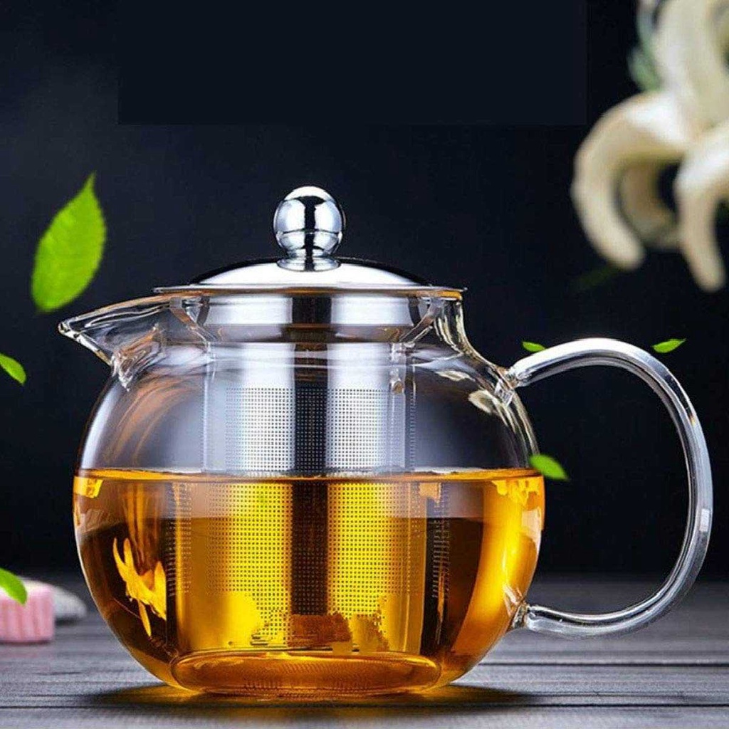 Jual BORREY Teko Teh Kaca Tahan Panas dengan Saringan Glass Teapot 650ml - BR6 -TCH | Shopee ...