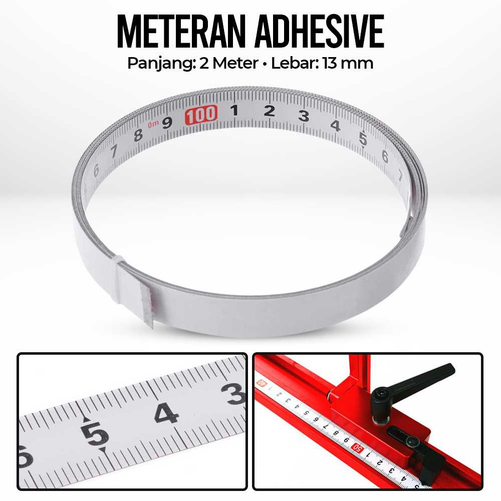 Jual Mayitr Meteran Adhesive Scale Bar Steel Ruler 2 Meter - M003 ...