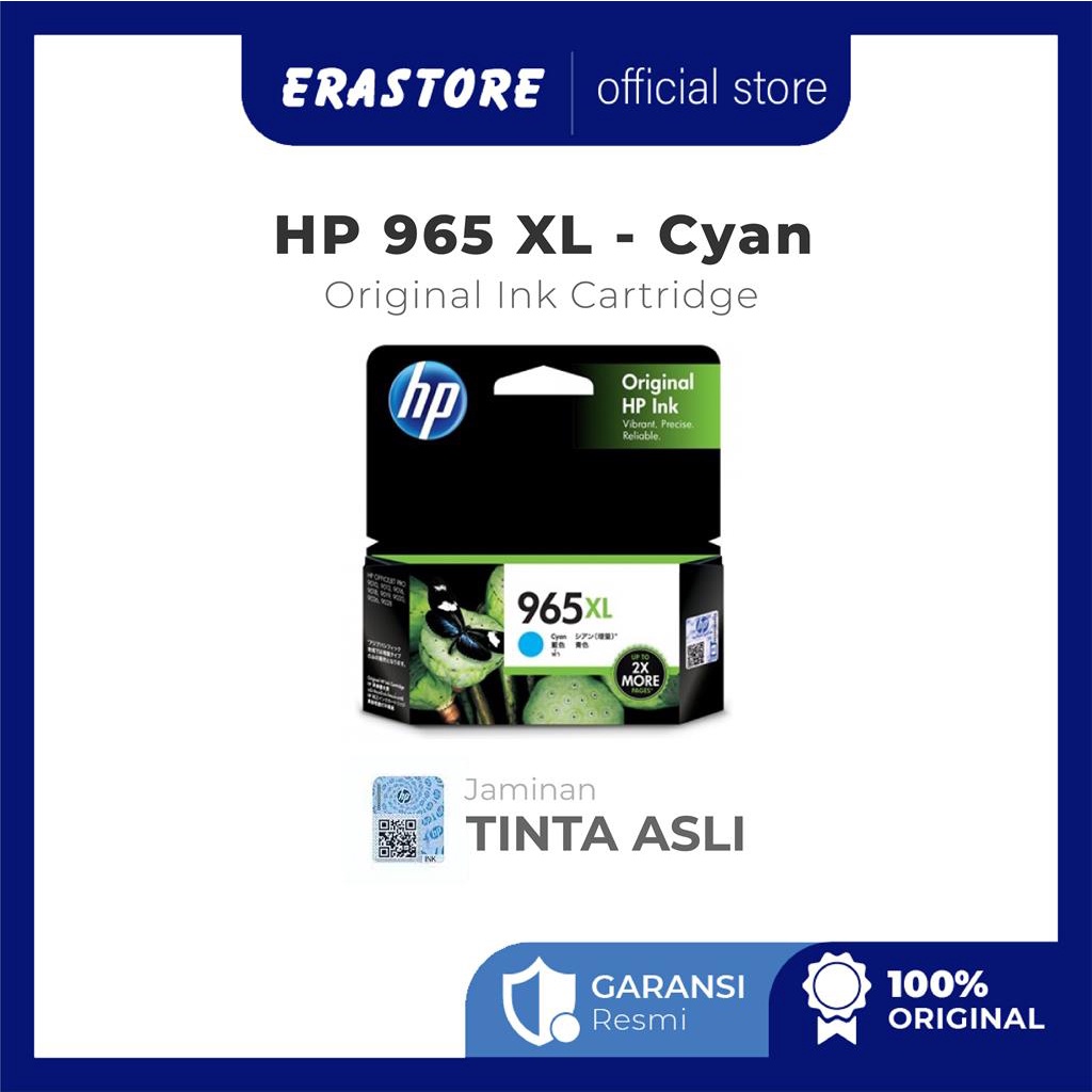 Jual HP 965XL High Yield Cyan Original Ink Cartridge (3JA81AA) | Shopee ...