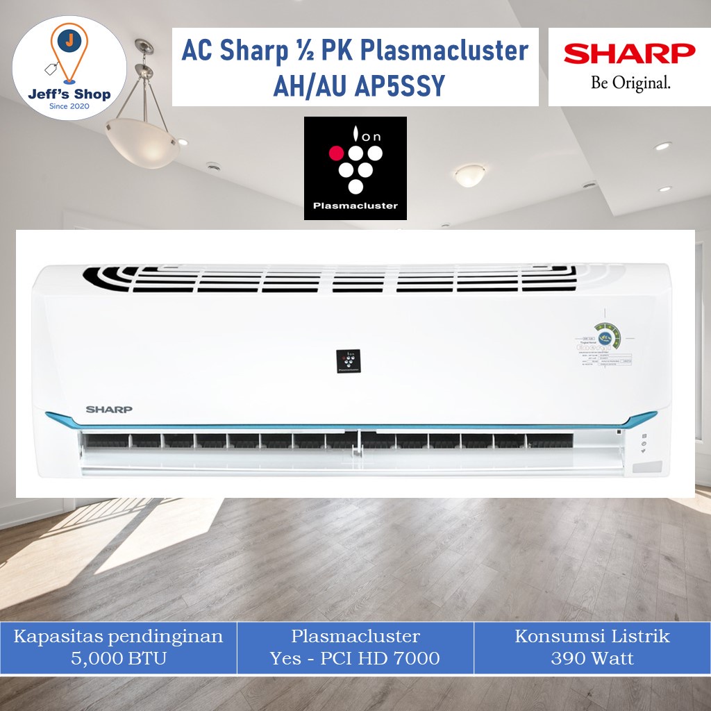Jual AC Sharp 1/2 PK Plasmacluster AH/AU AP5SSY [High Density 7000] | Shopee Indonesia