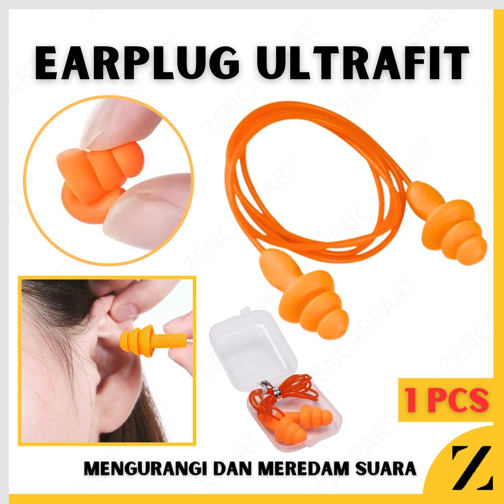 Jual ZEN Earplug UltraFit Corded Ear Plug Penutup Telinga Dengan Box ...