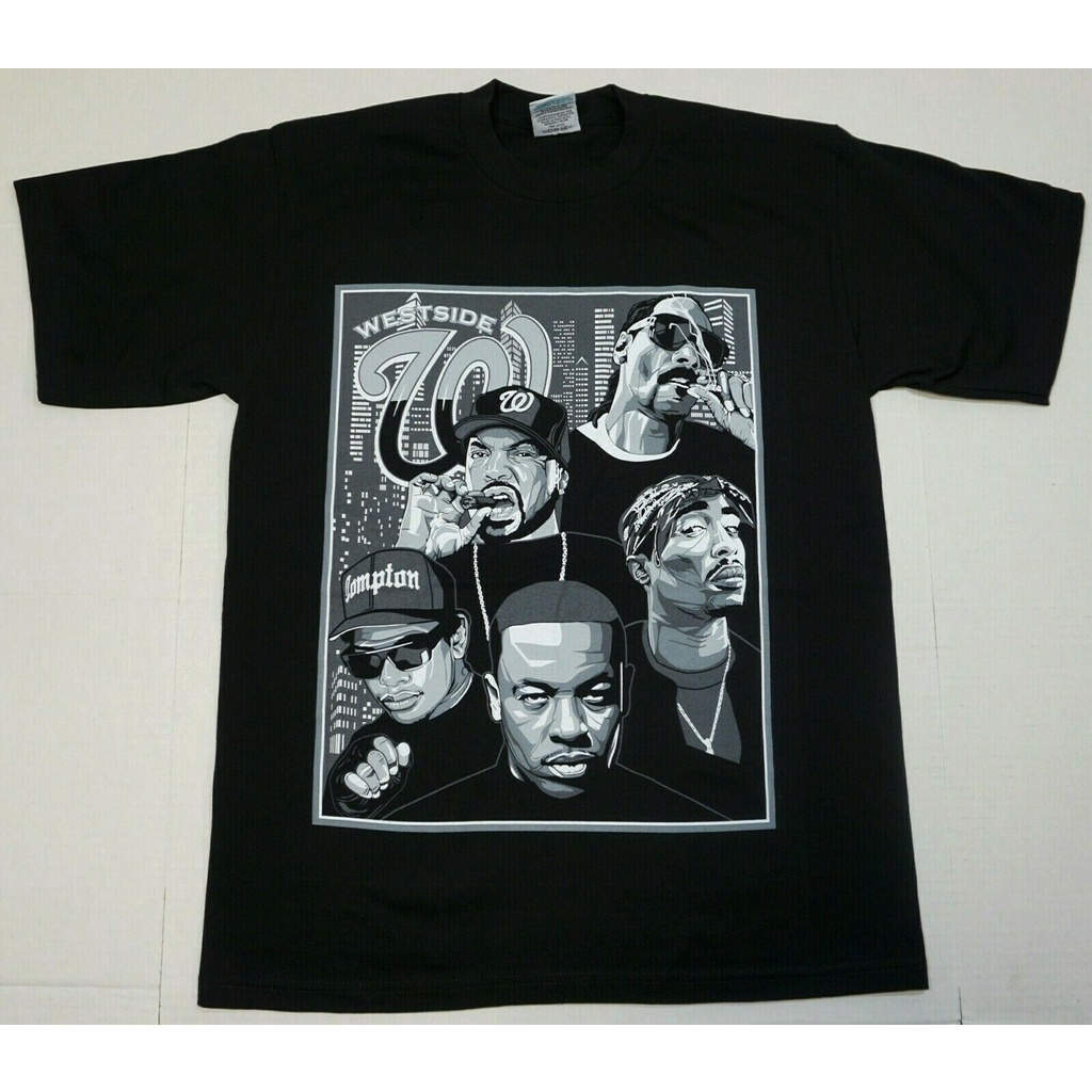 Jual West Side Rappers T-Shirt Hip Hop Legends 2pac Tupac Snoop Nwa Tee ...