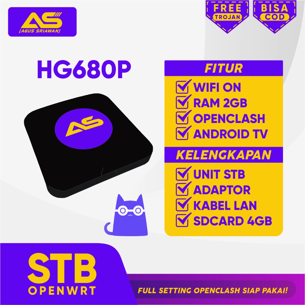 Jual STB OPENWRT HG680P TERSEDIA OPENCLASH FULL SETTING | Shopee Indonesia