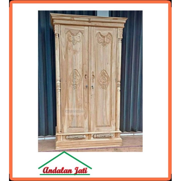 Jual ANDALAN 056 Lemari Kayu Jati Pintu 2 Meubel Jepara Furniture ...
