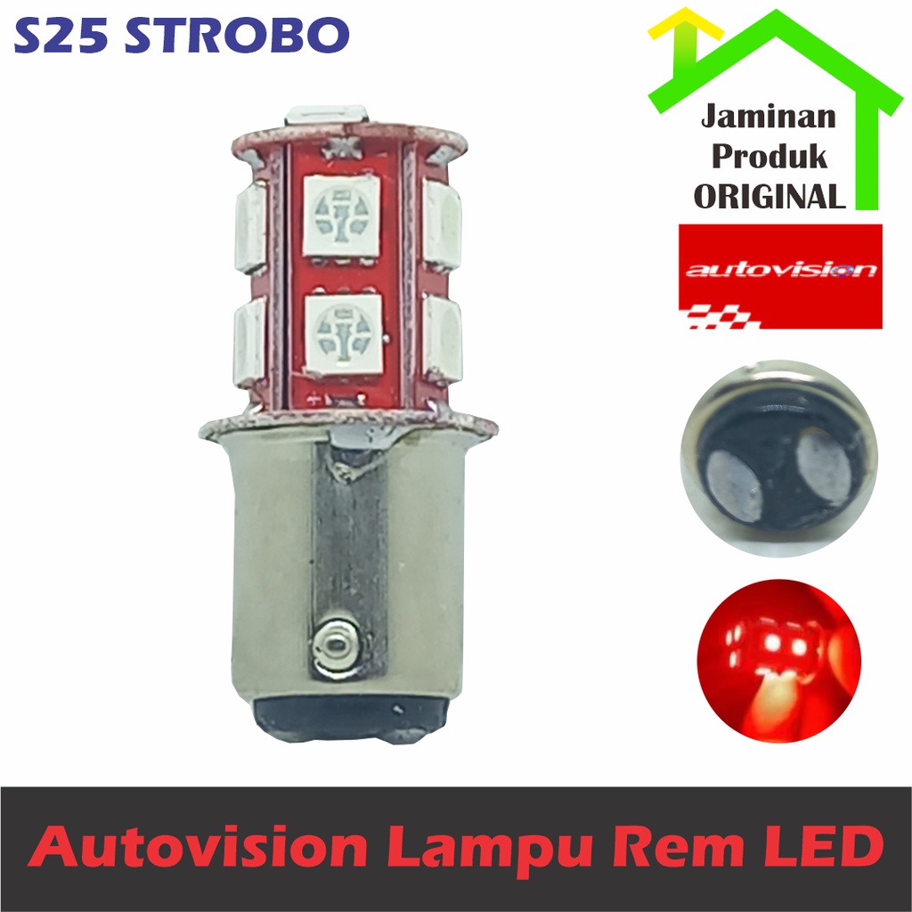 Jual Autovision Lampu Rem LED Bohlam S25 Strobo Stop Lamp 12V Universal | Shopee Indonesia