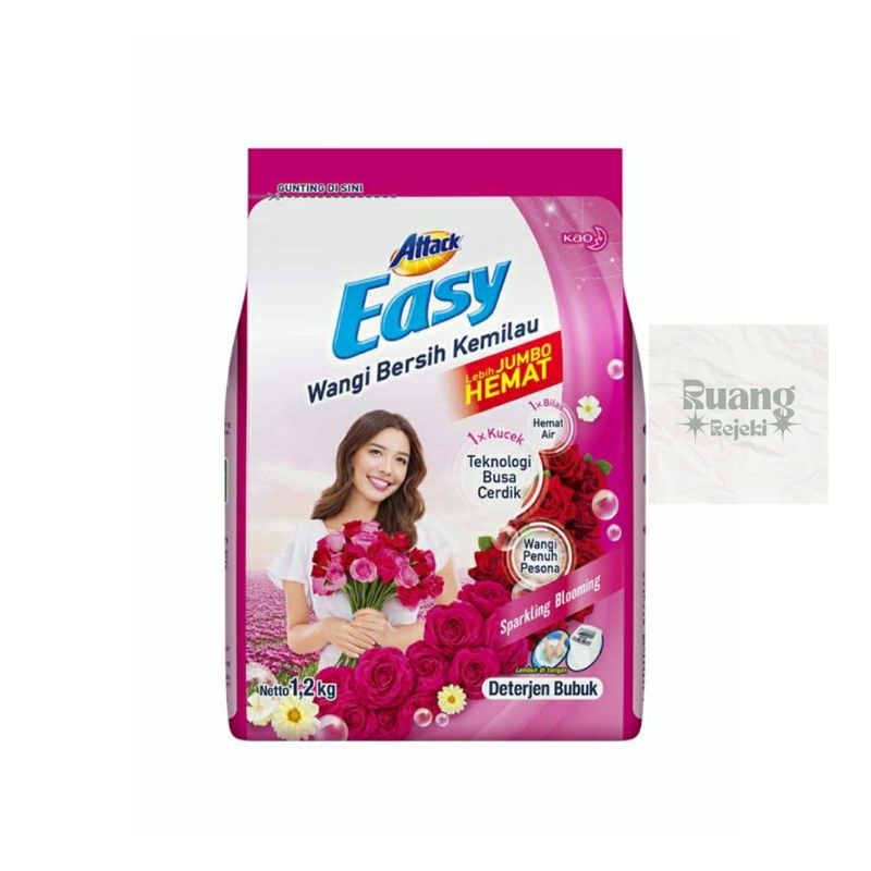Jual Kao Attack Detergent Powder Easy SparklingBloom Bag 1.2 Kg | Shopee Indonesia