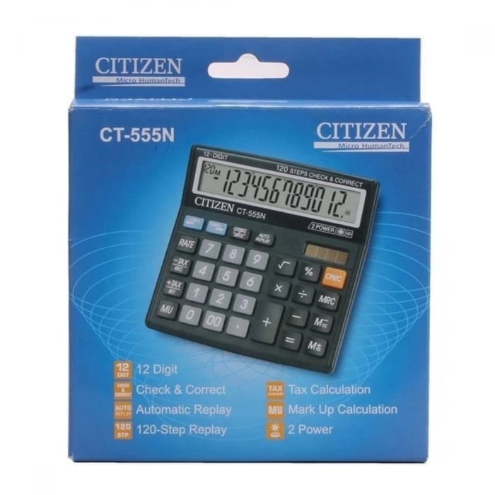 Jual KALKULATOR DESKTOP CITIZEN CT-555N / CALCULATOR 12 DIGIT CEK ULANG ...