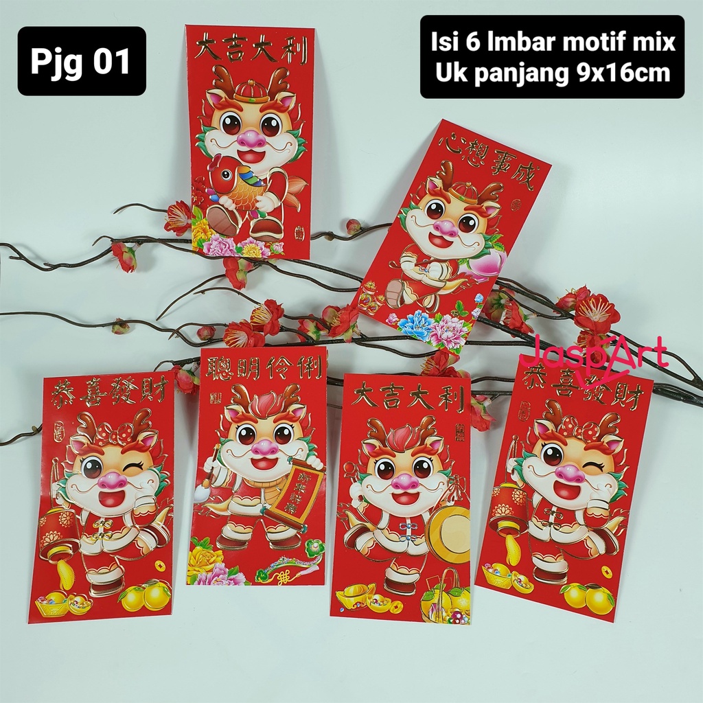 Jual ANGPAO IMLEK NAGA 2024 PANJANG ISI 6 PCS | Shopee Indonesia