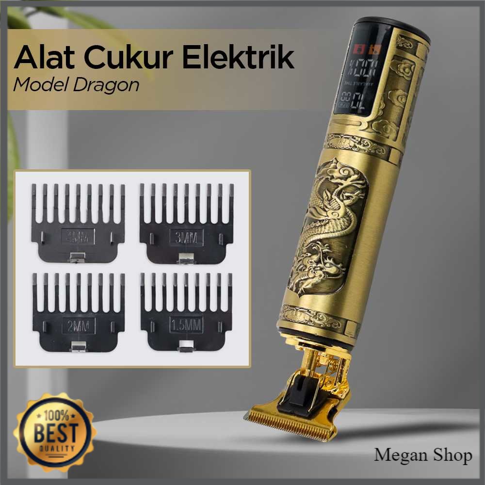 Jual Alat Cukur Elektrik Pria Hair Clipper Model Dragon Warna Gold Pisau Cukur Tajam dengan LCD ...