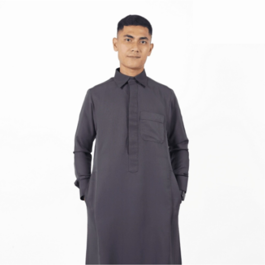 Jual Jubah Kemeja Jubah Kerah Kemeja Jubah Slim Fit Bahan Premium ...