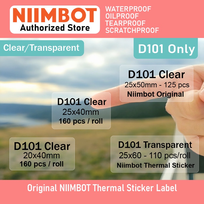 Jual Label Stiker Clear Transparant Niimbot D101 Only 20-25mm Thermal ...