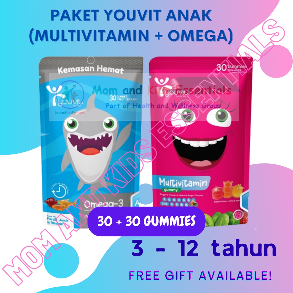 Jual PAKET YOUVIT MULTIVITAMIN ANAK 30 GUMMIES OMEGA ANAK 30 GUMMIES | Shopee Indonesia