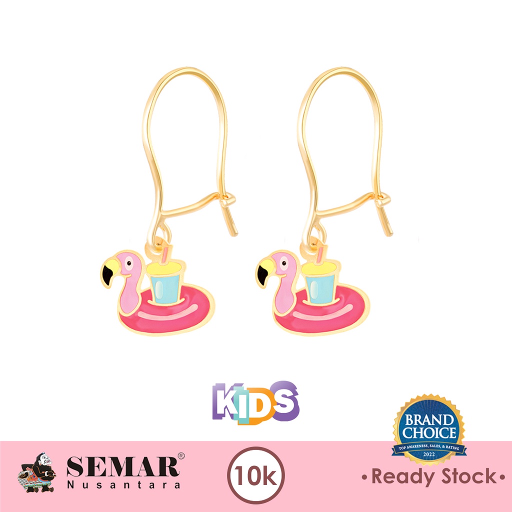 Jual Anting Emas Baby Colour Flamingo Gold 10K Semar Nusantara | Shopee ...