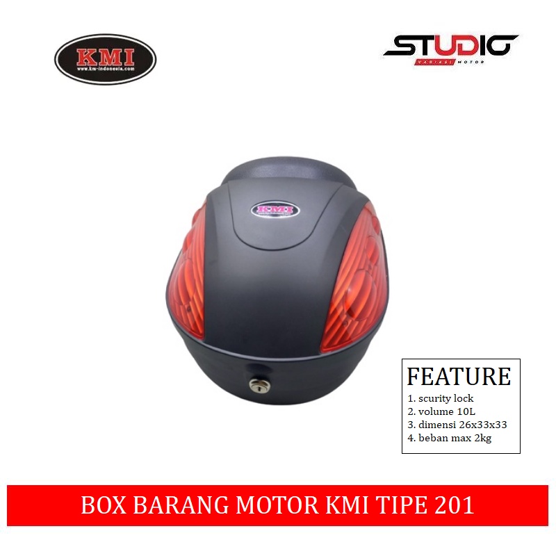 Jual Box bagasi Belakang sepeda motor Rear Box Kmi 201 Kapasitas 10 ...