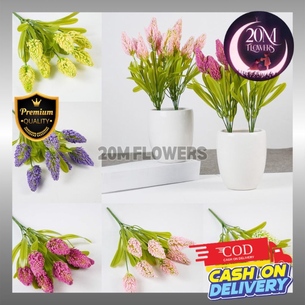 Jual BUNGA LAVENDER GEMBUL ARTIFICIAL CABANG 7 DEKORASI RUMAH DAUN ...