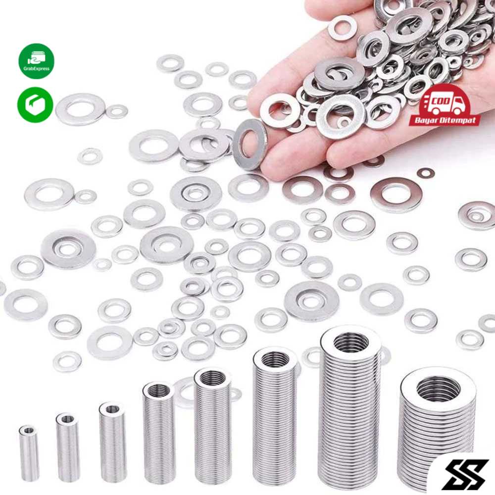 Jual Ring Baut Oli Washer Plat Stainless Steel Complete Size 360PCS ...