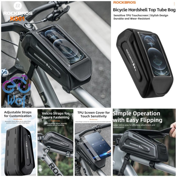Jual ROCKBROS K001 Tas Depan HP Frame Sepeda Handphone Bicycle Front ...