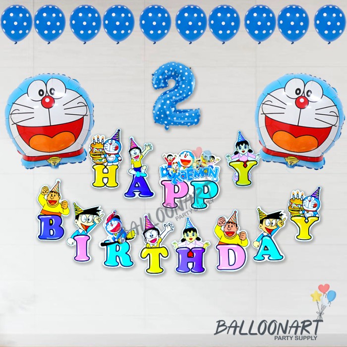 Jual DORAEMON SIMPLE DEKORASI SET/BALON FOIL/DEKORASI ULANG TAHUN ANAK ...