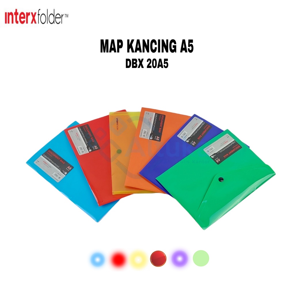 Jual Map Kancing A5 / Document Bag A5 / Map Folder 6 Warna InterXfolder ...