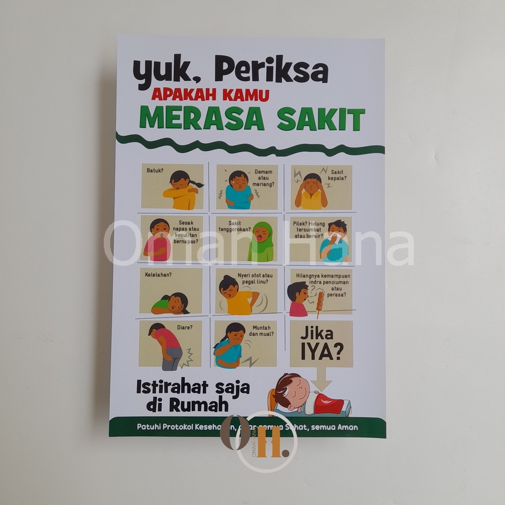 Jual Poster Yuk Periksakan Diri Jika Merasa Sakit - Poster Protokol Kesehatan | Shopee Indonesia