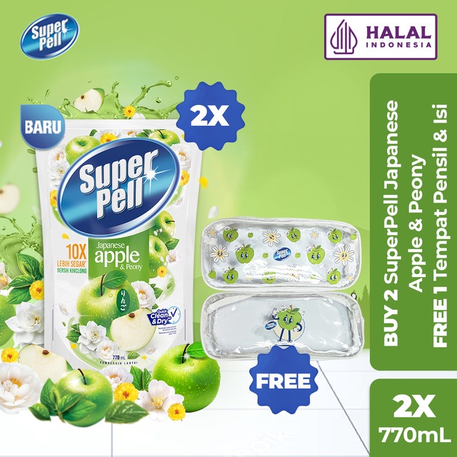 Jual Beli 2 SuperPell Japanese Apple & Peony 770mL FREE Tempat Pensil ...