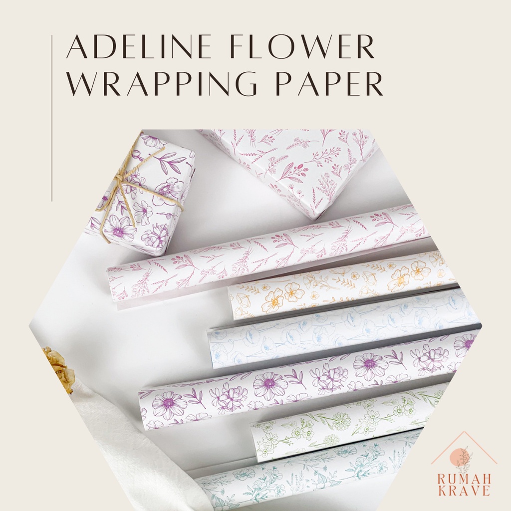 Jual RUMAH KRAVE - Adeline Flower Wrapping Paper Kertas Kado Bunga Kado ...