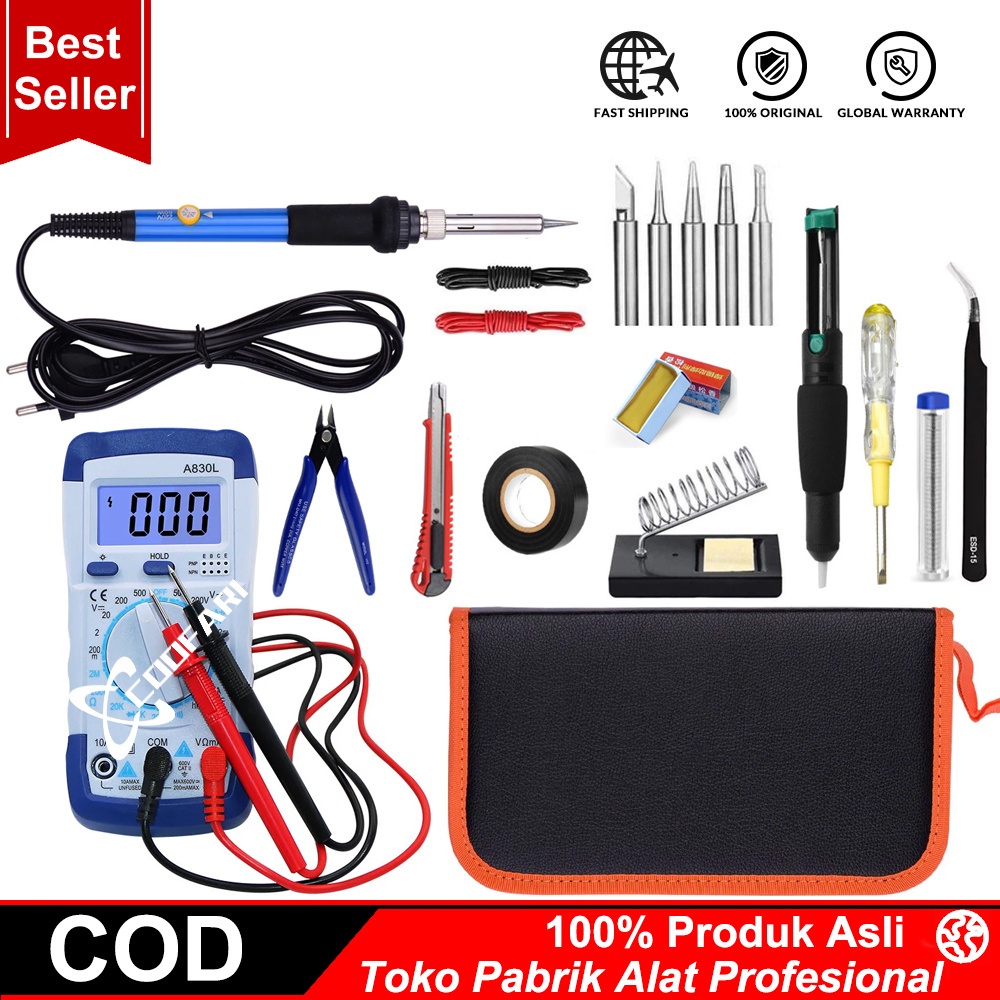 Jual Multitester Digital Multimeter Digital Solder Listrik 60 Watt Set ...