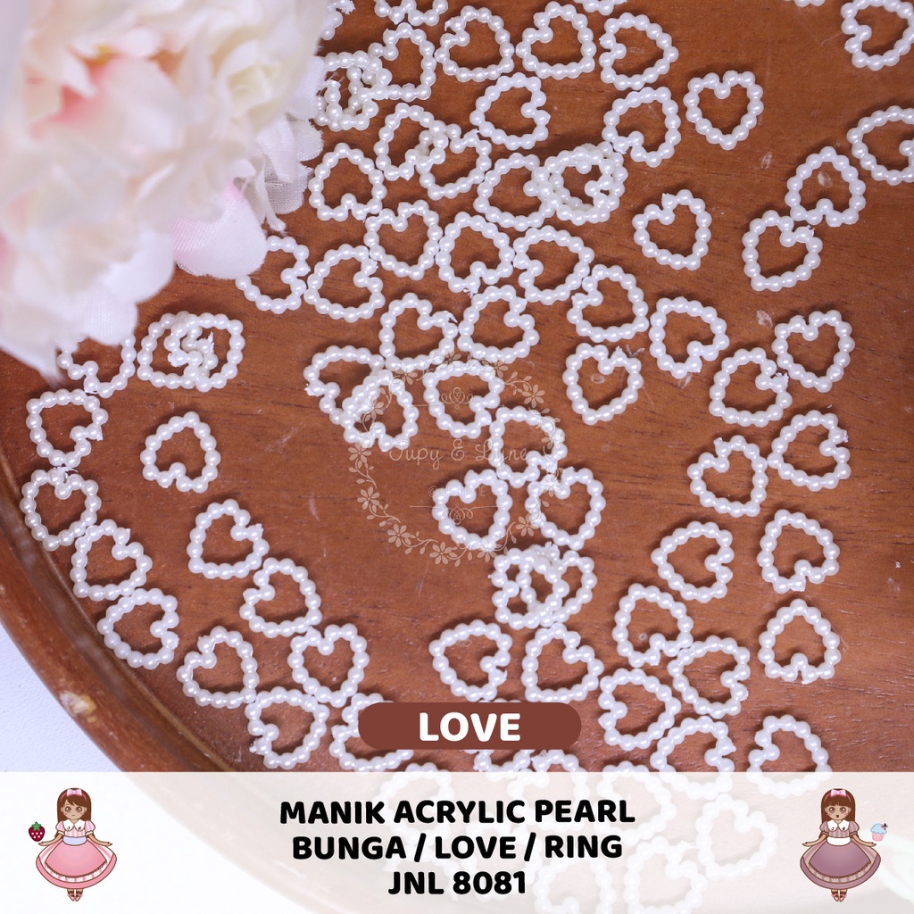 Jual Code 8081 Manik Acrylic Plastik pearl bunga / love / ring per 15gr ...