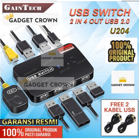 Jual USB SHARING SWITCH 2 IN TO 4 OUT / 4 IN TO 4 OUT PRINTER GAINTECH - 2 port U204 | Shopee ...