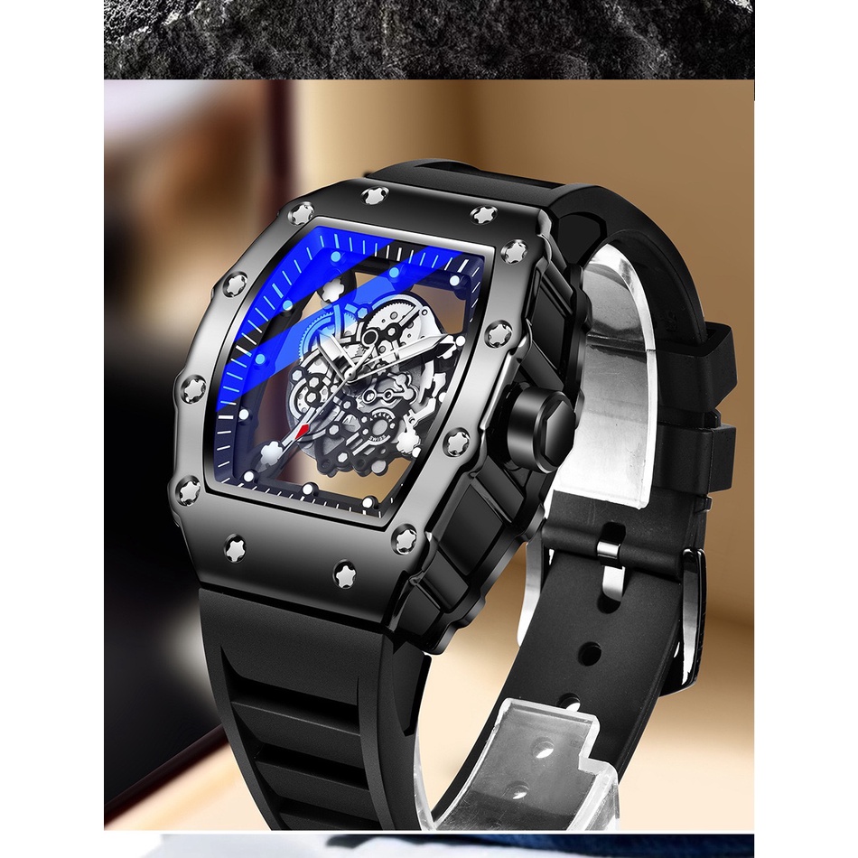 Jual Jam Tanggan Pria Anti Air strap Silicon Premium Analog Mekanik ...