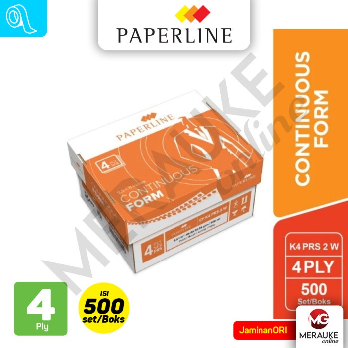 Jual Continuous Form Paperline 4 Ply K4 PRS P/W (500 set per Box ...