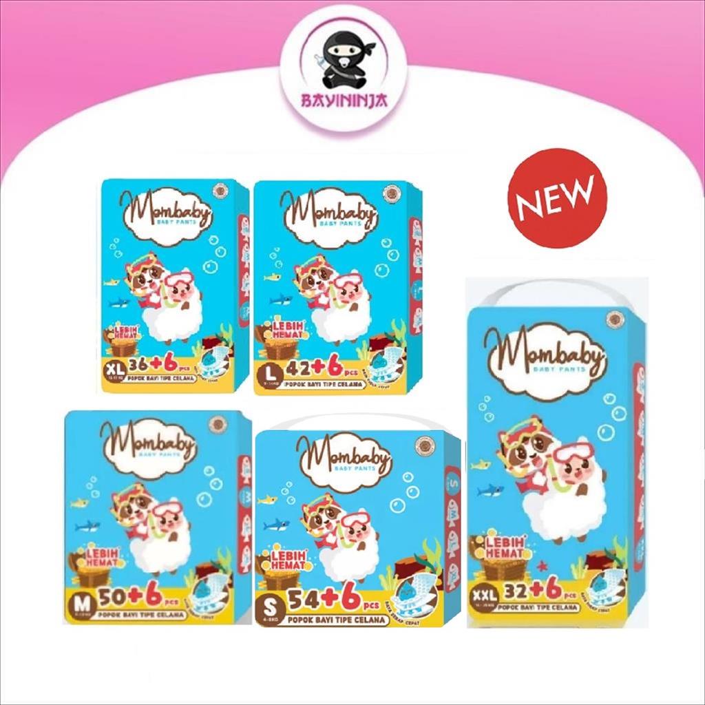 Jual Mombaby Popok celana Big pack S54+6 M50+6 L42+6 XL36+6 XXL32+6 | Shopee Indonesia