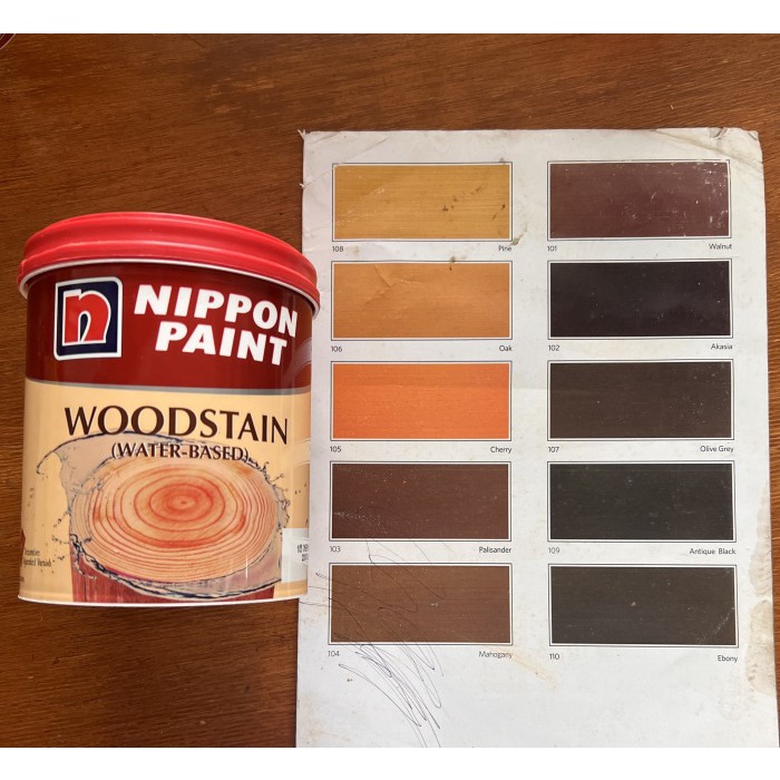 Jual Nippon Woodstain Waterbased Cat/Plitur Kayu 101 102 103 104 105 ...