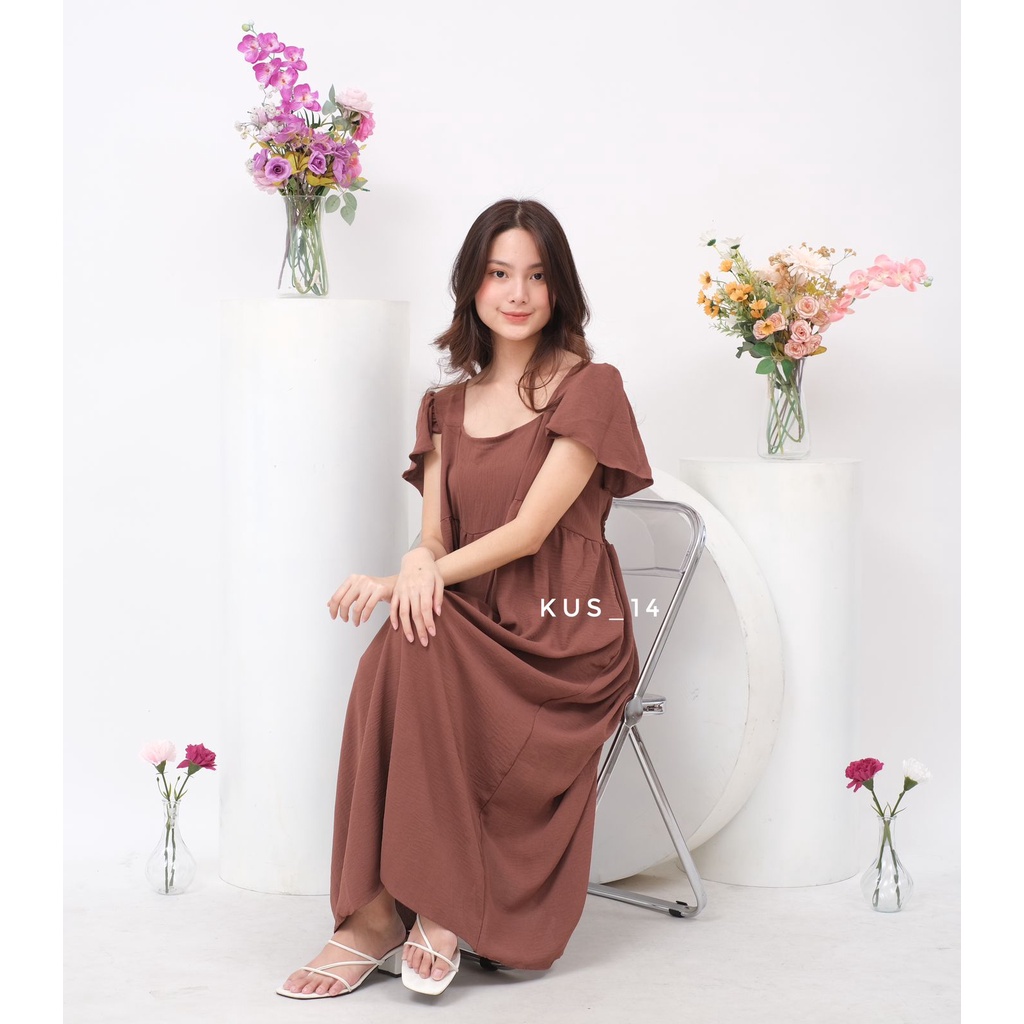 Jual Daster Crinkle Claudy Long | Daster Summer Ruffle Crinkle Airflow ...