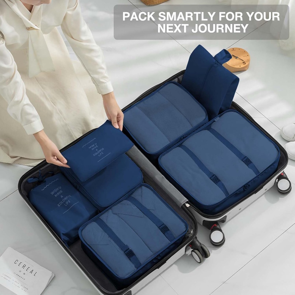 Jual Travel Organizer Bags Foldable Waterproof Luggage Storage Bag Set ...