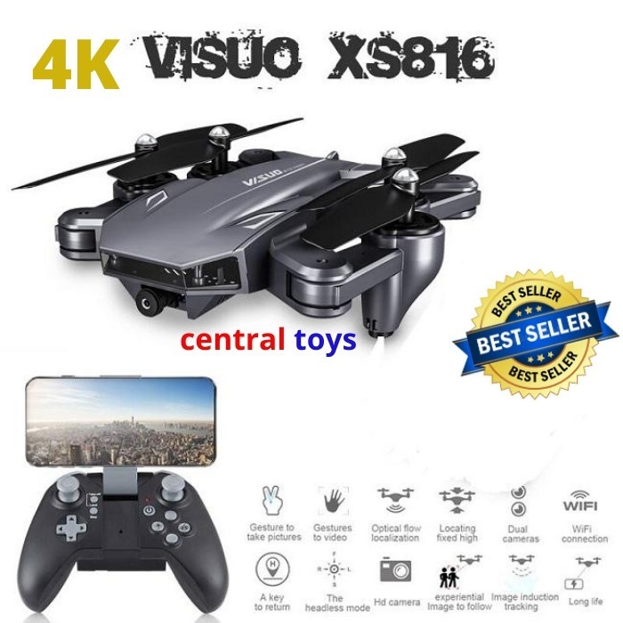 Jual Upgrade Rc Drone Visuo Xs816 Wifi Fpv Dengan Dual Lens 4k Hd ...