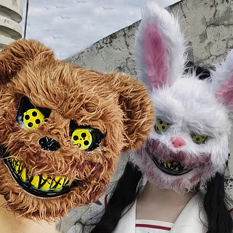 Jual Halloween Bloody Rabbit Horror Mask Plush Bear Holiday Costumes ...