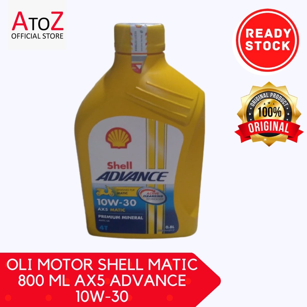 Jual OLI MOTOR SHELL MATIC 800 ML AX5 ADVANCE 10W-30 | Shopee Indonesia
