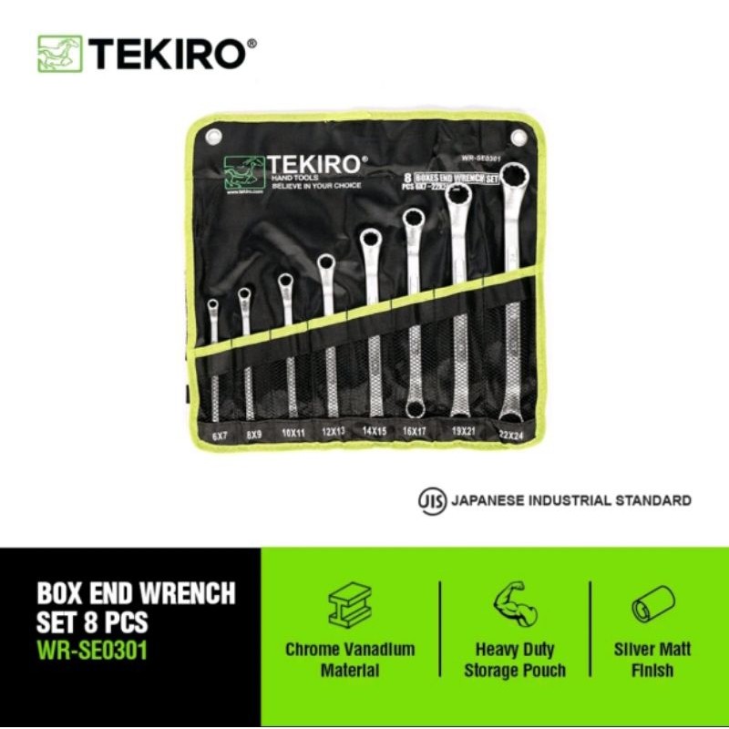 Jual (JU) TEKIRO (BENGKOK) kunci RING SET 8pcs (6-24mm) box end wrench set 8 PCS ORIGINAL ...