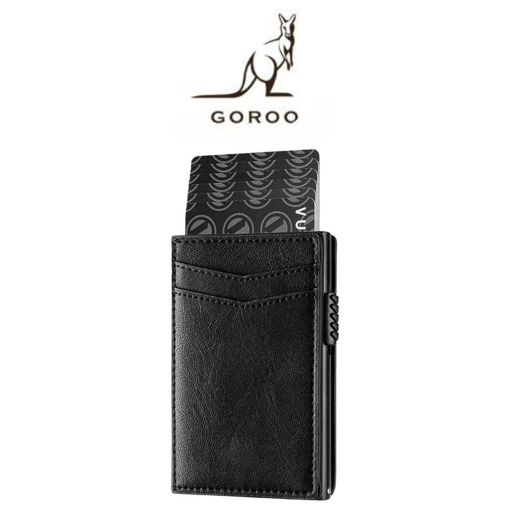 Jual GOROO Dompet Kulit Kartu Metal Wallet Holder Anti RFID GR-03 ...