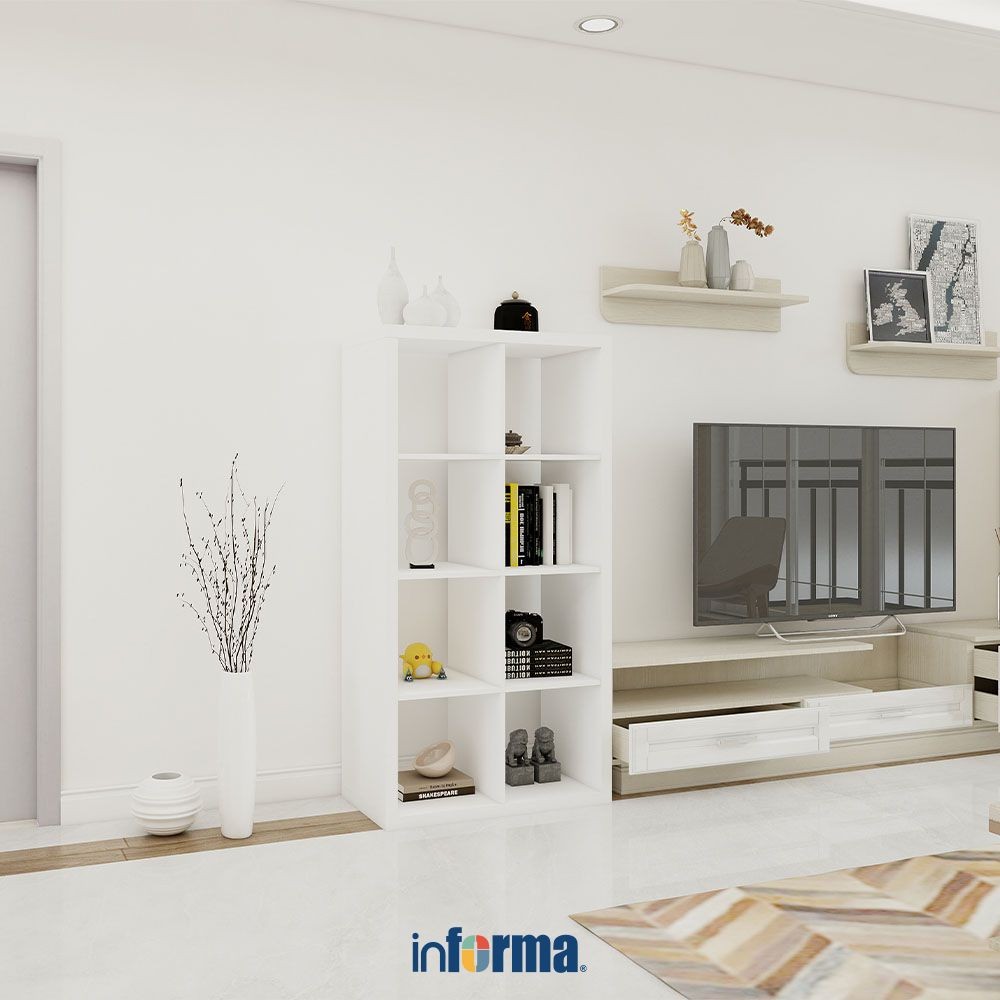 Jual Informa Dallas Rak Buku 8 Kompartemen - Putih Bookshelf Books ...